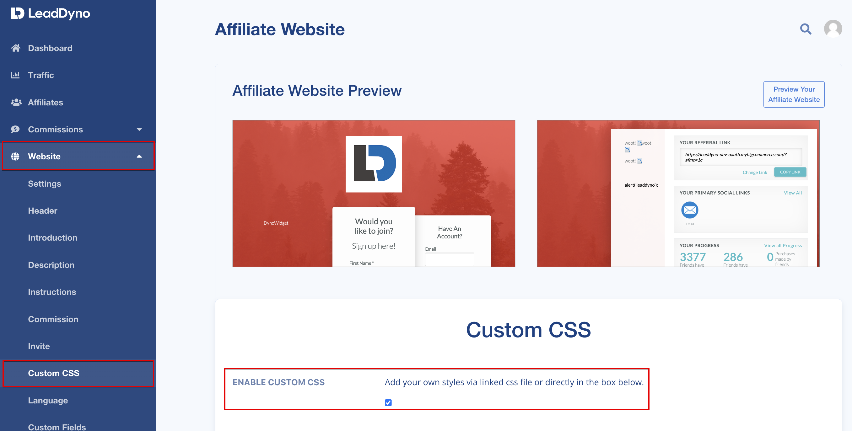 Customizing Your Affiliate Website – LeadDyno