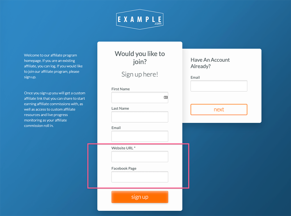Custom Fields on Signup Form – LeadDyno