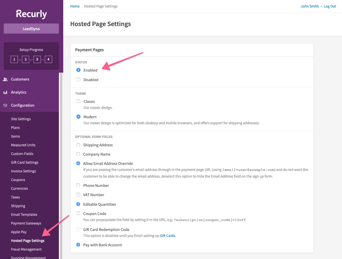 Recurly Hosted – LeadDyno
